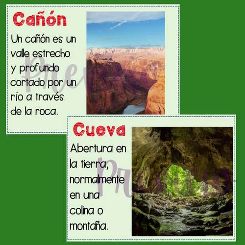 Presentación sobre Accidentes Geográficos | Vocabulario de Geográficos PPT