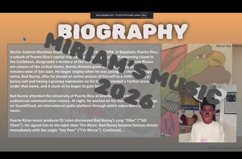Exploring the Music of Bad Bunny and Puerto Rico by Miriam's Music