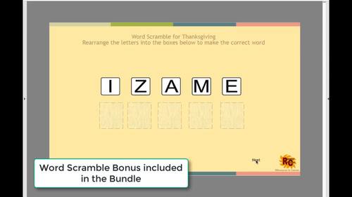 Thanksgiving Interactive Puzzles Bundle for Grade 3-5 by ...