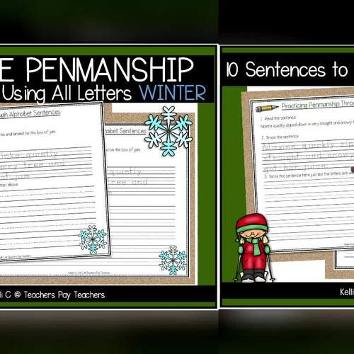 Handwriting Practice Forming Letters in Sentences for Winter Writing by ...