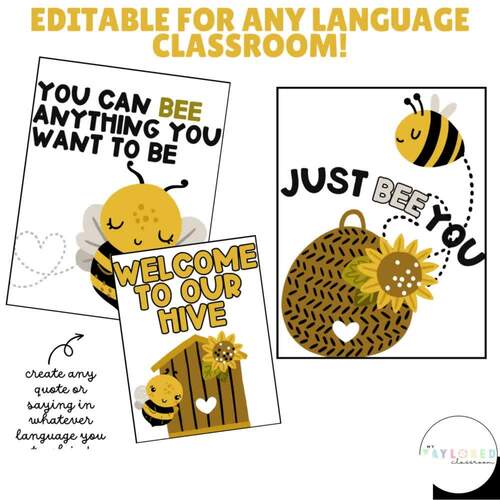 Honeybee Classroom Posters | EDITABLE | Honeybee Classroom Decor
