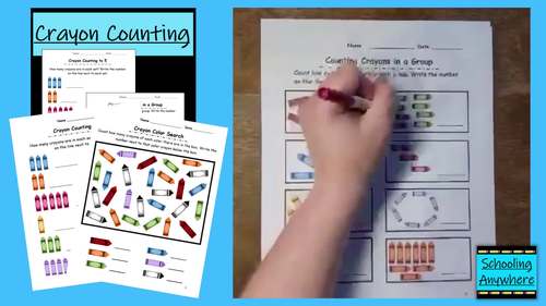 Counting to 10 - Crayon Counting - Elementary Math Printable Activities