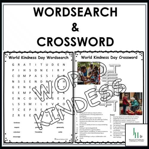 World Kindness Day Word Search & Crossword | Puzzles | Middle School