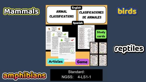 Animal Classifications - Clasificaciones de Animales by Your Maestra Amiga