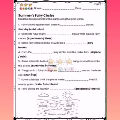 Ready-to-use Summer Reading Passages with Answer Key | Grade 1-2
