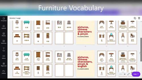 CHINESE FURNITURE FLASH CARDS | House Furniture Chinese flashcards ...