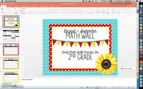 Digital Calendar Math PowerPoint for 2nd Grade Math Review in August ...