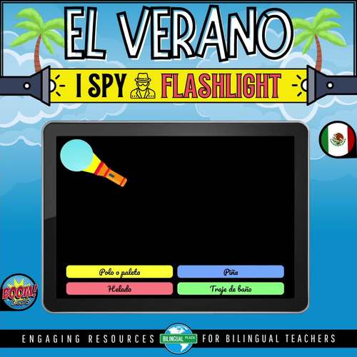 Boom Cards™ VOCABULARIO DEL VERANO I Spy Flashlight Summer Vocabulary ...