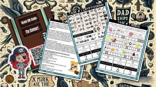 Escape Room Printables Pirates by Home Learners Hub | TPT