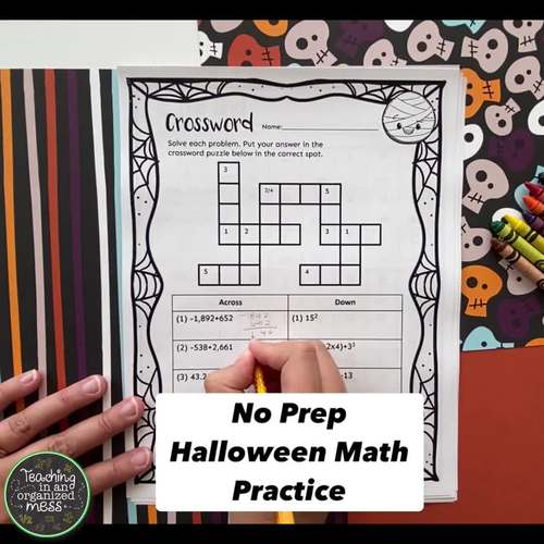 6th Grade Math Halloween Math Activities - No Prep Halloween Math Practice