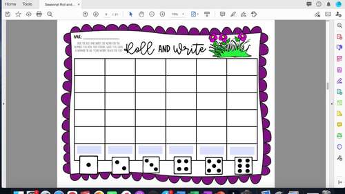 Editable and Seasonal Roll & Write by Teacher Tales of Miss Smith