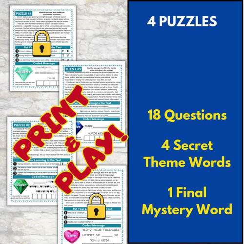 Family Proclamation LDS Escape Room, Printable Game for LDS Primary & Youth