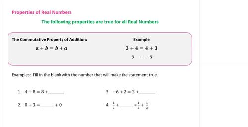The Properties of Real Numbers (lesson video) by Mathematics Made Easy