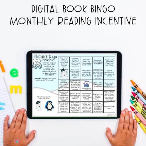 Digital Book Bingo Monthly Reading Incentive | Google Slides by My Day in K