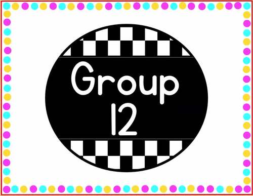 Printable Black and White Checkered Table Numbers, Editable Table Numbers