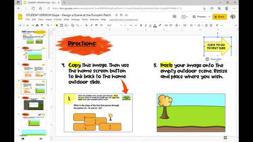 Finding Slope Activity Pumpkin Patch by Mandy's Math World | TPT