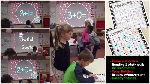 Christmas Fluency Find It (Kindergarten) by Tickled Pink in Primary