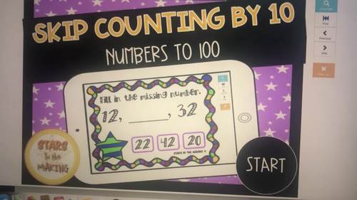 Skip Counting by 10 BOOM Cards Distance Learning by Stars in the Making