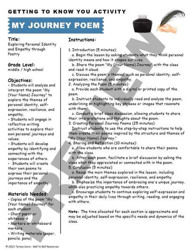 Back to School Getting to Know You Writing Activity by Bell to Bell ...