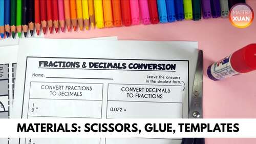 Decimal And Fraction Conversion Craft, 4th Grade Spring Flower Math ...