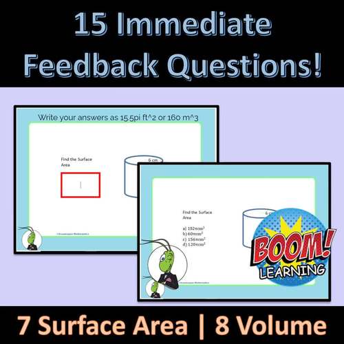 Surface Area and Volume | Spheres and Review | BOOM task Cards Self Grading