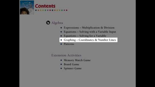 Algebra: Graphing - Coordinates & Number Lines - Practice 3 - MAC Gr. 3-5