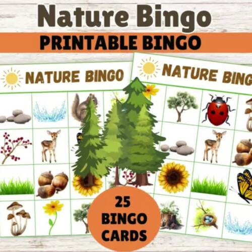 Outdoor Nature Fall Bingo Game Activity- Centers Indoor Party Wildlife ...