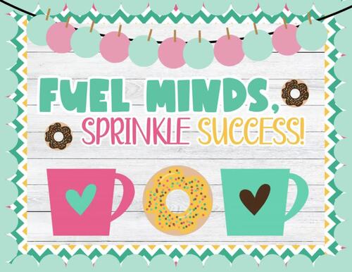 Coffee Theme Bulletin Board Kit Door Classroom Decor Coffee And Donuts ...