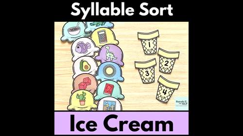 Ice Cream Cone Counting & Sorting Syllables for Phonological Awareness