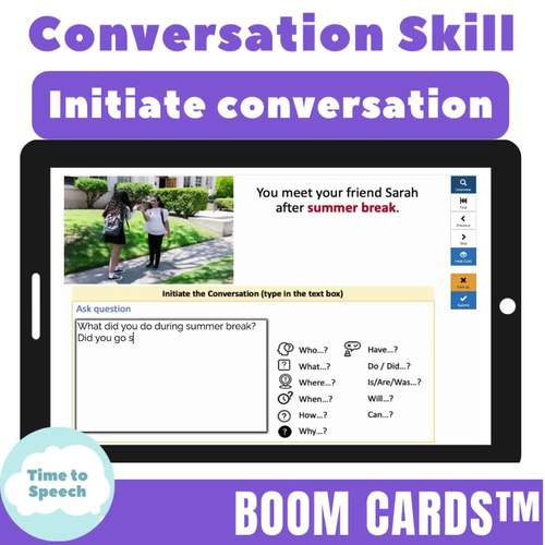 Conversation Skill: Initiate Conversation Boom Cards for Speech Therapy
