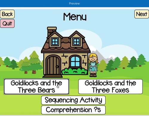 Goldilocks Interactive Fairy Tale Boom Cards™ Speech Therapy Language ...