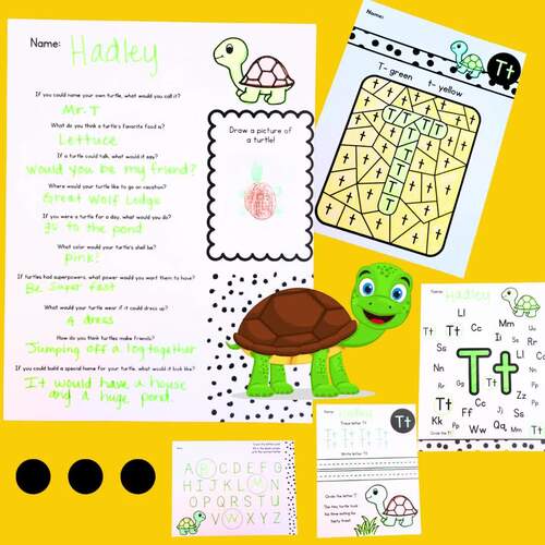 Turtle Unit| Letter Tt Unit| Letter Tt Lesson Plans| Turtle Letter T Crafts