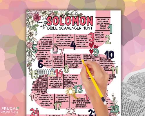 Song of Solomon Bible Scavenger Hunt, Song of Songs Bible Study Game