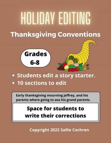 Holiday Editing: Thanksgiving Conventions | TPT