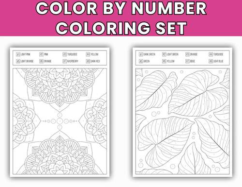 Color By Number Coloring Pages- Anti Stress Fun Coloring Activity ...