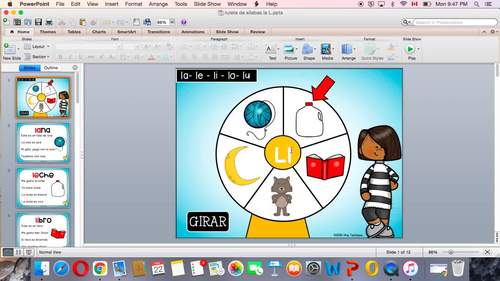 Ruleta de Sílabas en PowerPoint | Letra L | Lectura Inicial by Sra Tatiana