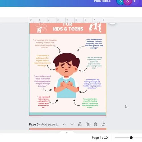 Depression Coping Skills Handout Bundle for Kids & Teens 10Pages Mental ...