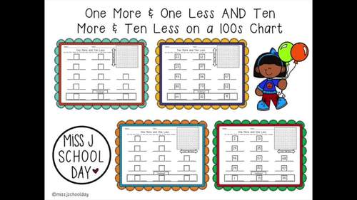One More, One Less AND Ten More, Ten Less by Miss J School Day | TPT