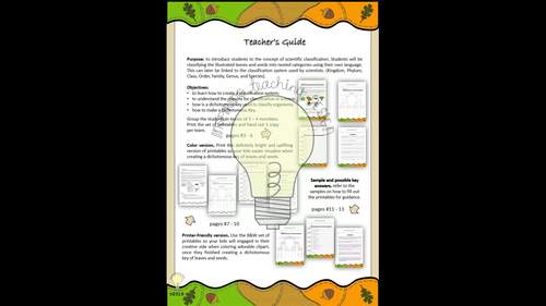 Dichotomous Key - Creating a Dichotomous Key for Leaves and Seeds Activity