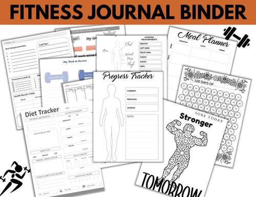 Fitness Journal Binder- Printable Workout Logs, Trackers ...