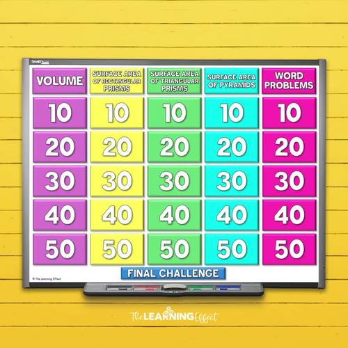 Volume and Surface Area Game Show | 6th Grade Math Test Prep Activity