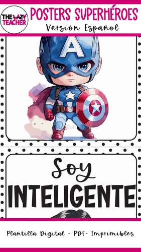 SUPERHERO POSTERS - SPANISH by TLazyTeacher | TPT