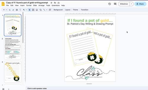 If I found a pot of gold, St. Patrick's Day Writing & Drawing Prompt ...