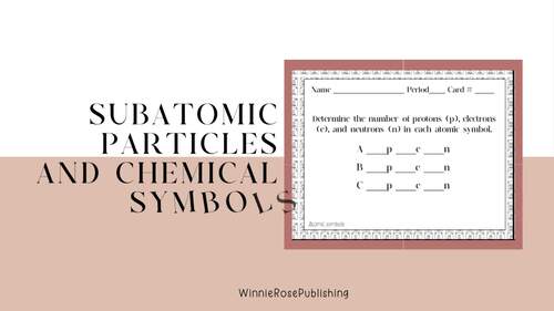 Subatomic Particles by WinnieRosePublishing | TPT