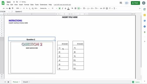 EDITABLE Pixel Art Task Cards Template Taco by Amusing Algebra | TPT