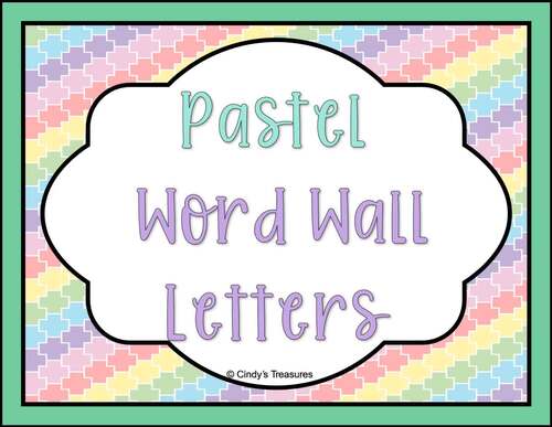 Pastel Theme Word Wall Letters *Editable* by Cindy's Treasures | TPT