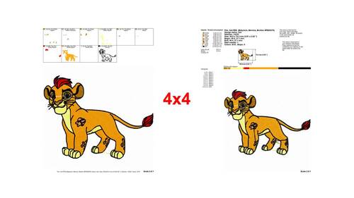 Kion Lion Guard cub cartoon character embroidery designs - Instant Download