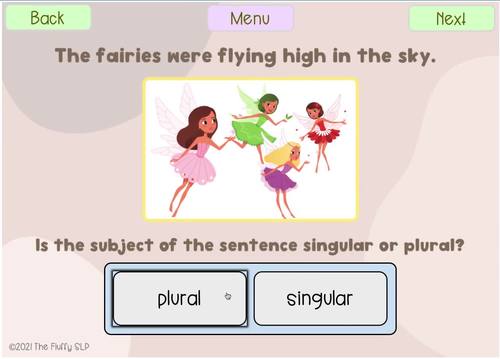 Subject Verb Agreement Boom Cards | Was vs. Were by The Fluffy SLP