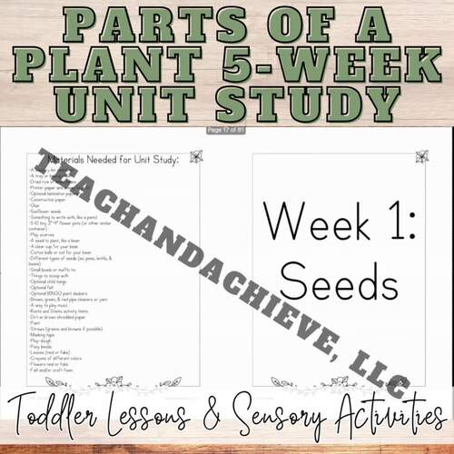 Parts of a Plant Unit Study, Christian Homeschool, Bible Toddler Lesson ...