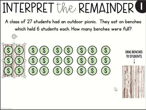 Interpreting the Remainder 4th Grade Word Problems | Google Slides ...